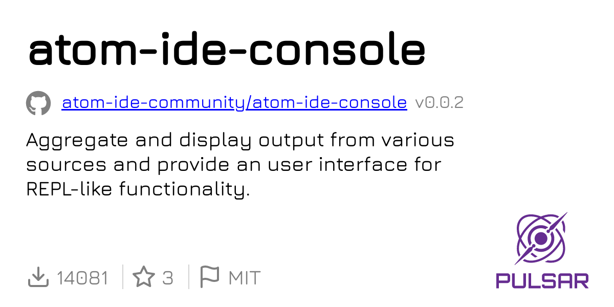 Atom Ide Console