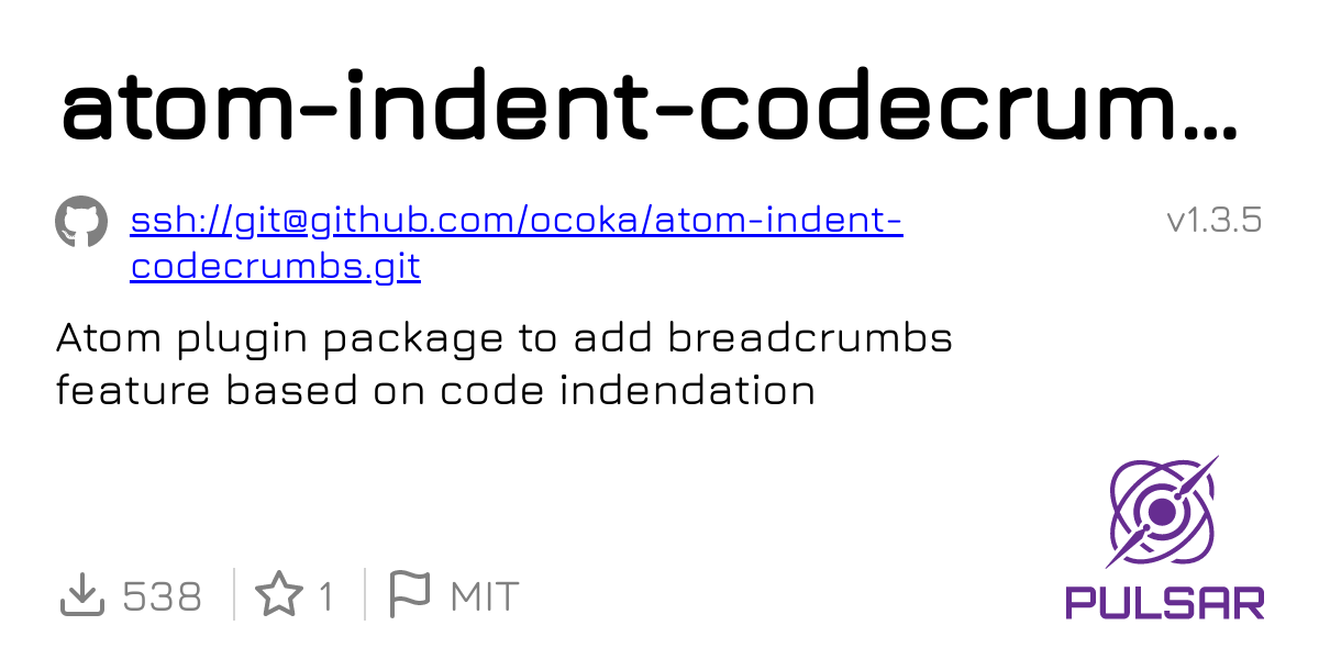 Atom Indent Codecrumbs 