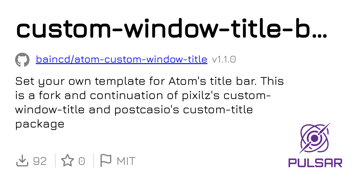 Custom Window Title Baincd 