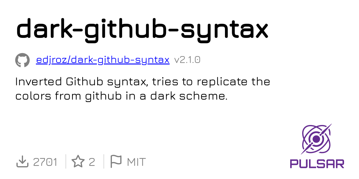 Dark Github Syntax