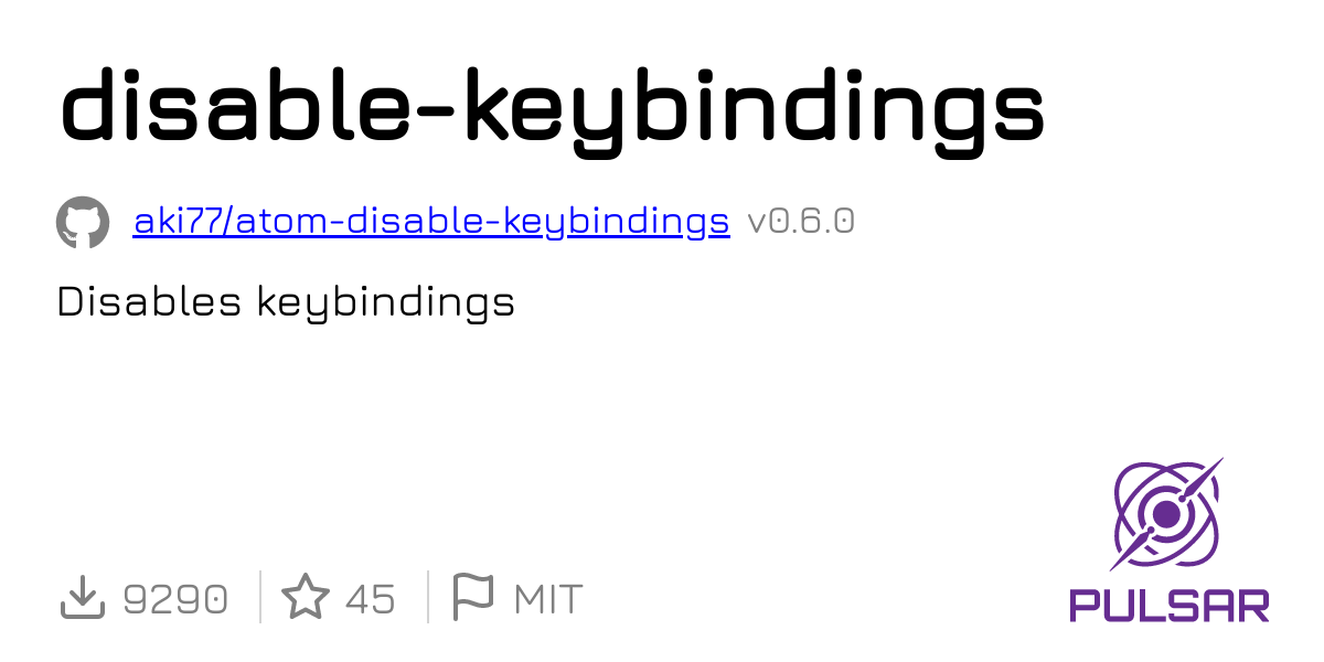 Disable Keybindings 