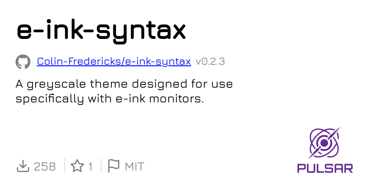 E Ink Syntax