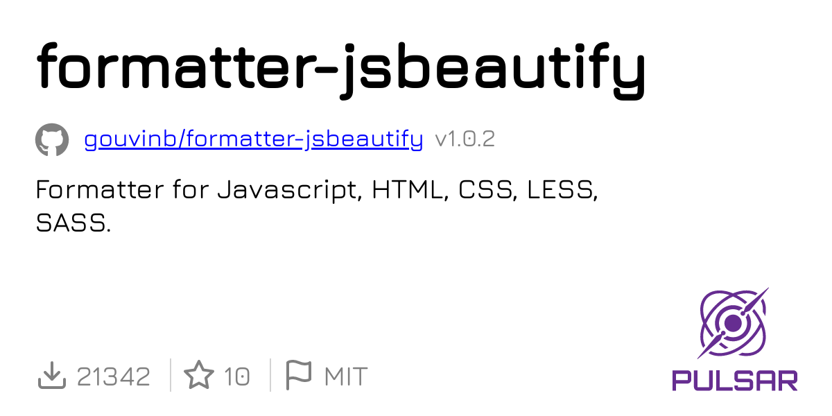 formatter-jsbeautify formatter-jsbeautify