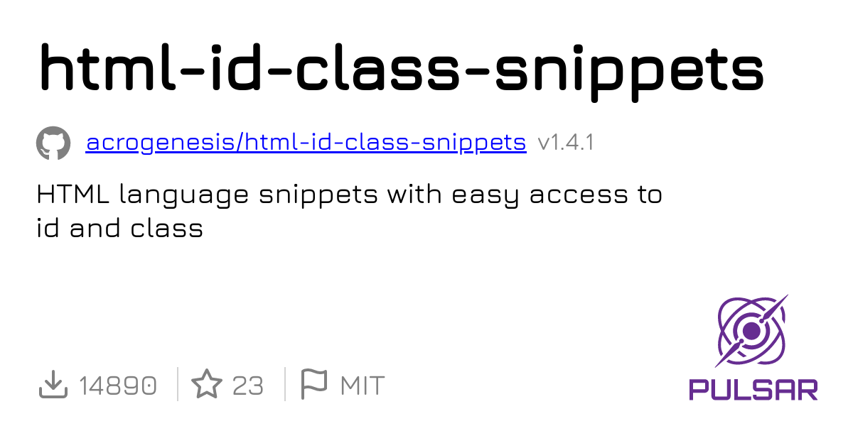 html-id-class-snippets