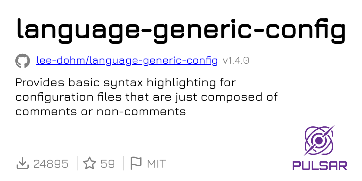 Language Generic Config 