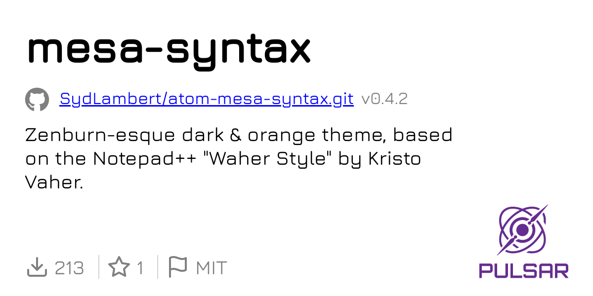 mesa-syntax mesa-syntax