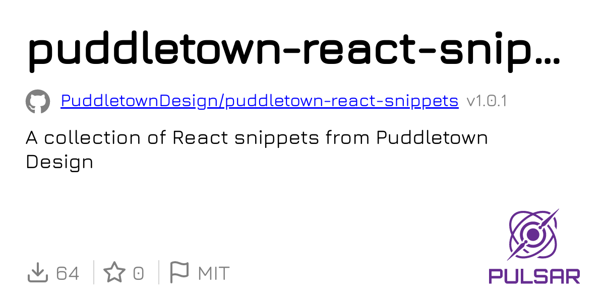 puddletown-react-snippets