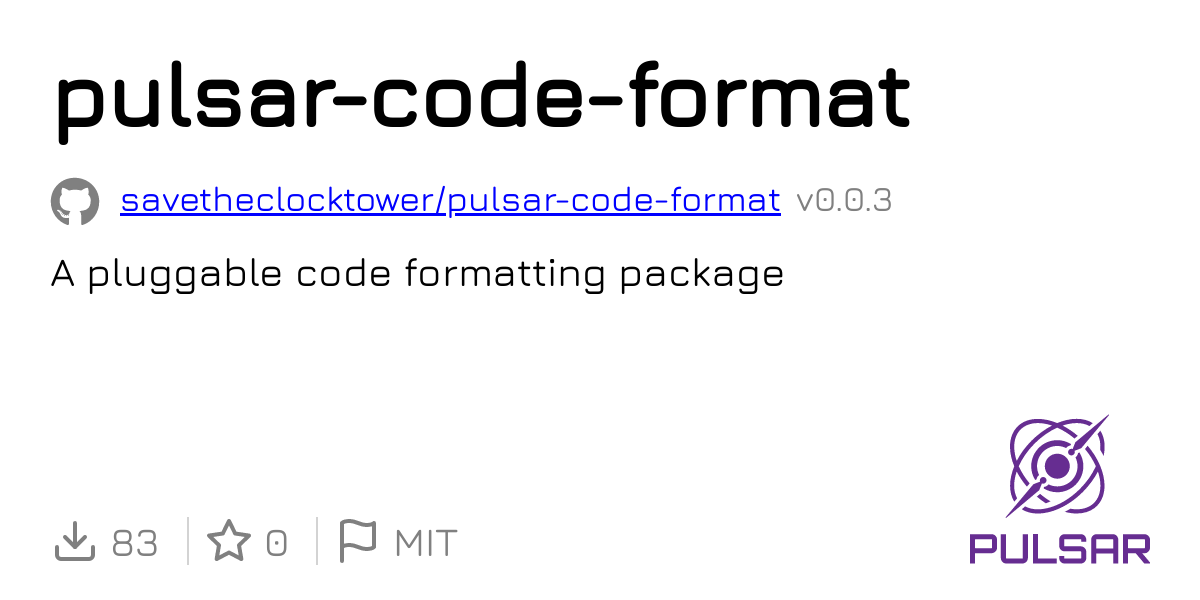 pulsar-code-format