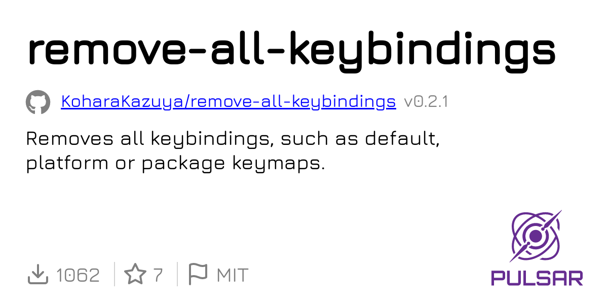 Remove All Keybindings 