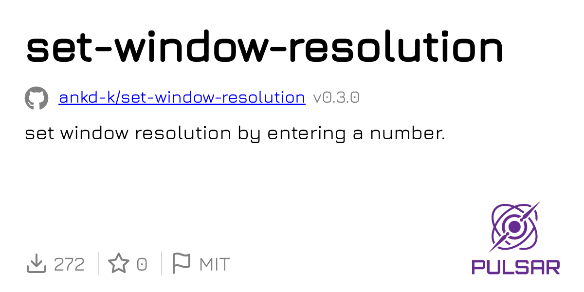 Set Window Resolution