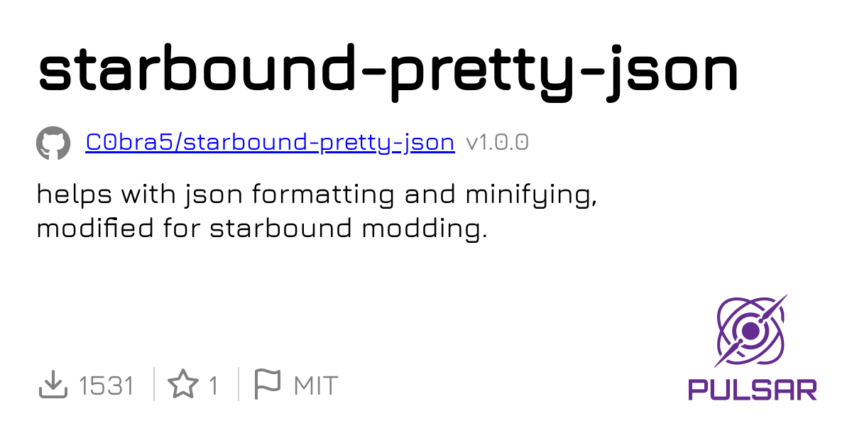 Starbound Pretty Json 